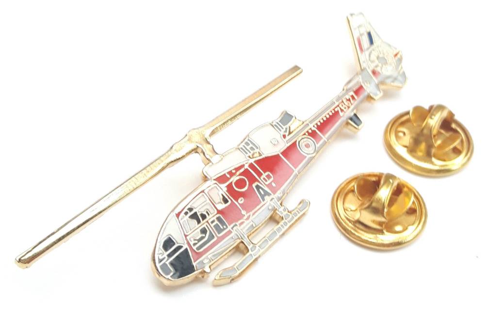 Gazelle RAF Helicopter Side View Enamel Lapel Pin Badge - Emblems Gifts