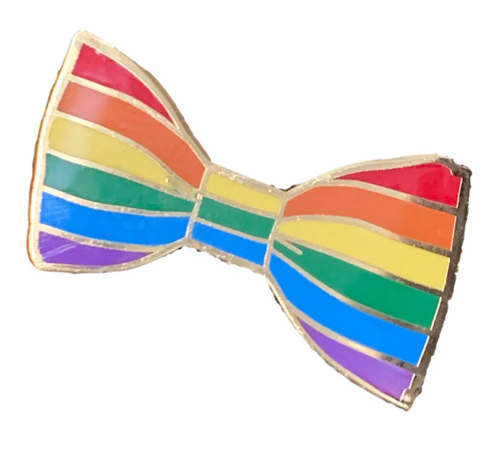 Smartbadge® Rainbow Gay Pride Bow Tie Enamel Lapel Pin Badge - Emblems ...