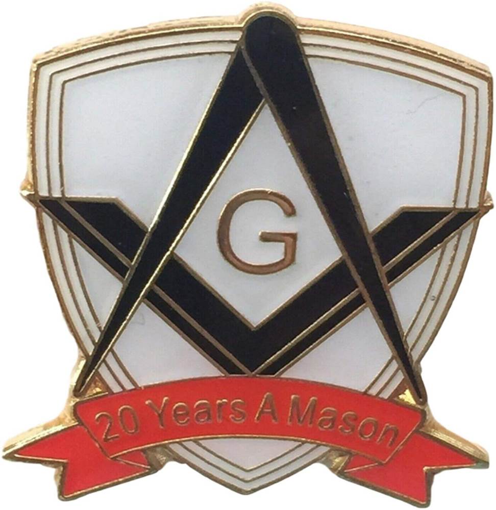 20 Years a Mason Masonic Badge And Masonic We Will Remember Enamel ...