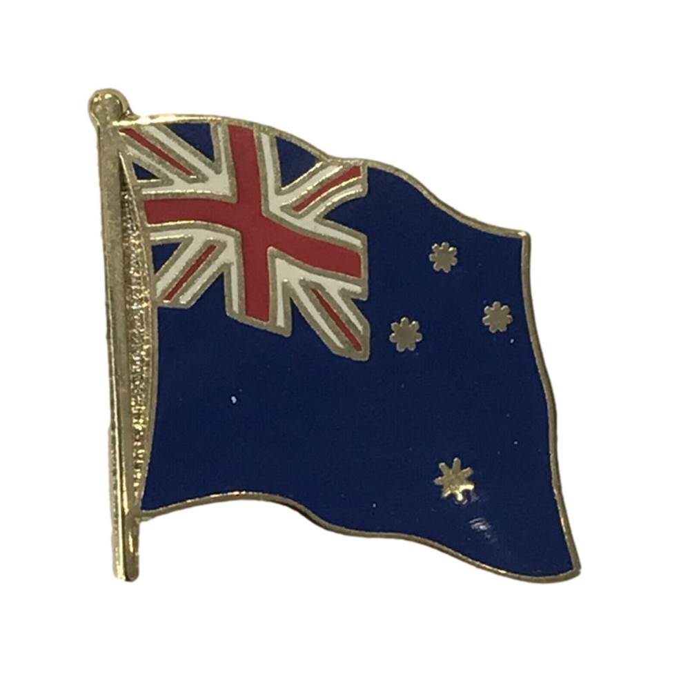 New Zealand National Flag 3/4 Gold Plated Courtesy Enamel Pin Badge ...