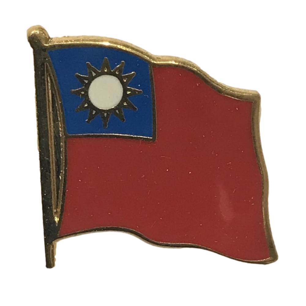 Taiwan National Flag 3/4 Gold Plated Courtesy Enamel Pin Badge ...