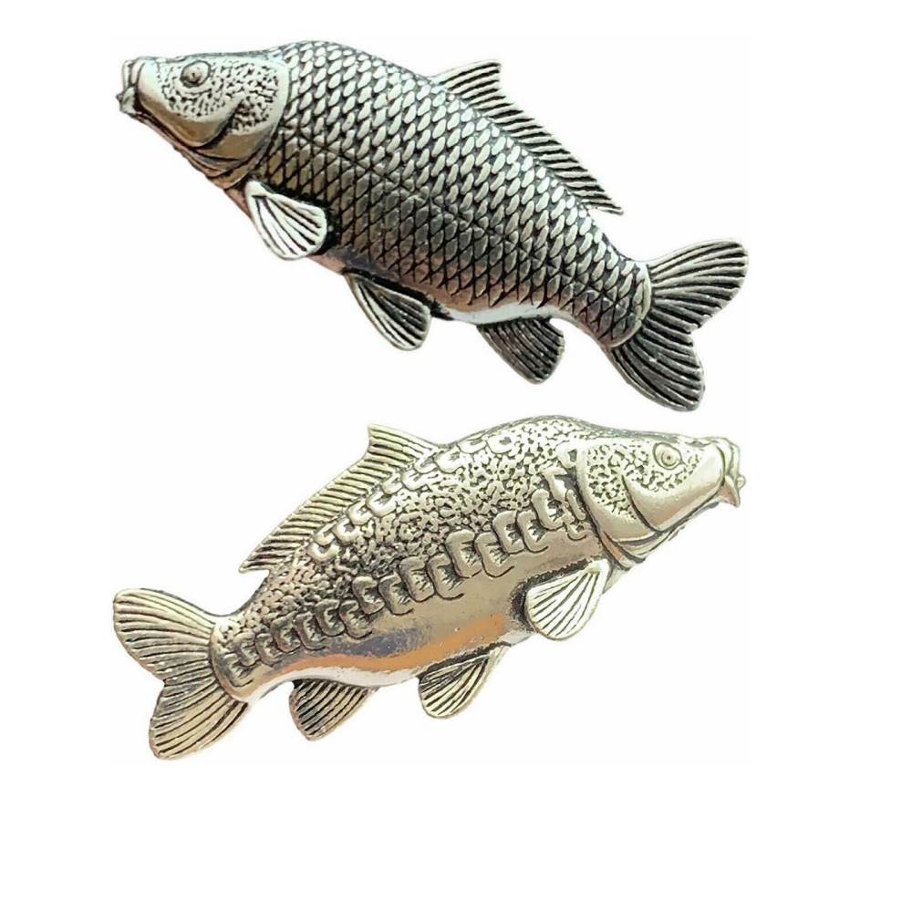 Set Of 2 Common, Mirror Carp Handcrafted In English Pewter Badges TSB ...