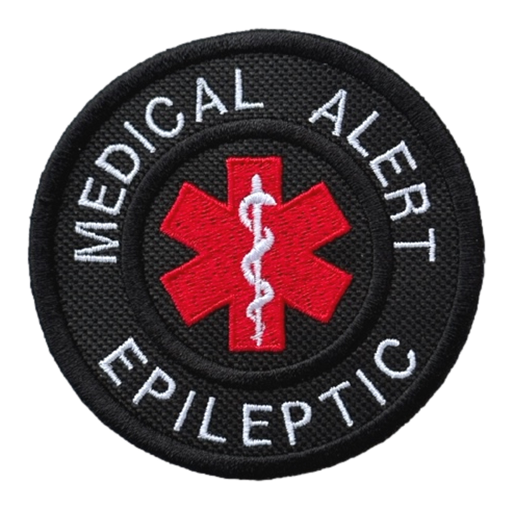 Epileptic – Black Medical Alert Symbol Embroidered Patch Badge (A ...