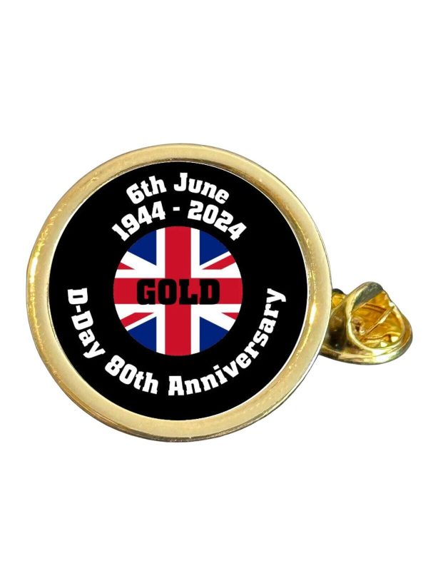 D-Day 80th Anniversary “GOLD” 1944-2024 UK Gold Plated Lapel Pin Badge ...