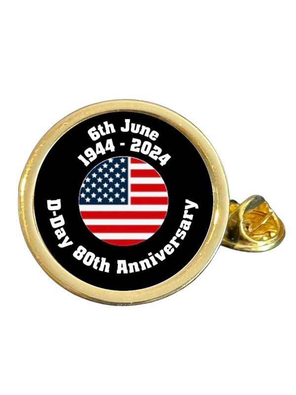 D-Day 80th Anniversary 1944-2024 USA Gold Plated Lapel Pin Badge ...