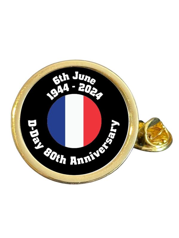 D-Day 80th Anniversary 1944-2024 France Gold Plated Lapel Pin Badge ...